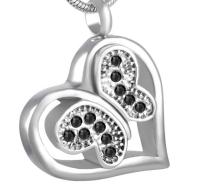 China Stainless Steel Butterfly Heart Cremation Ashes Urn Necklace for Women-Shape/Pattern for sale