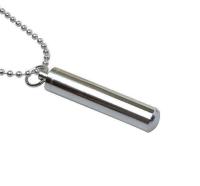 China 18K Gold Plated Stainless Steel Cylinder Tube Ash Urn Pendant Necklace for Decoration for sale