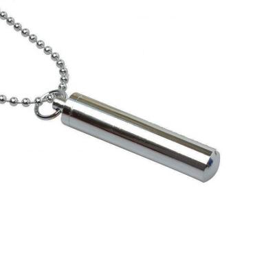 China 18K Gold Plated Stainless Steel Cylinder Tube Ash Urn Pendant Necklace for Decoration for sale