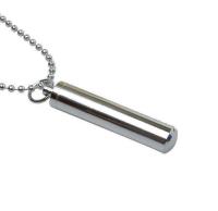 China 18K Gold Plated Stainless Steel Cylinder Tube Ash Urn Pendant Necklace for Decoration for sale