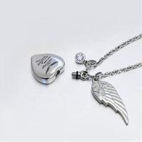 China Stainless Steel Heart Urn Necklace 18K Gold Plated Cremation Jewelry with 12 Birthstones for sale