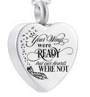 China Stainless Steel Heart Urn Necklace 18K Gold Plated Cremation Jewelry with 12 Birthstones for sale
