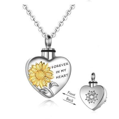 China Forever In My Heart Heart Sunflower Urn Perfume Necklace A Tribute with Unique Designs for sale