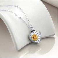 China Forever In My Heart Heart Sunflower Urn Perfume Necklace A Tribute with Unique Designs for sale