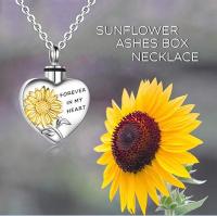 China Forever In My Heart Heart Sunflower Urn Perfume Necklace A Tribute with Unique Designs for sale