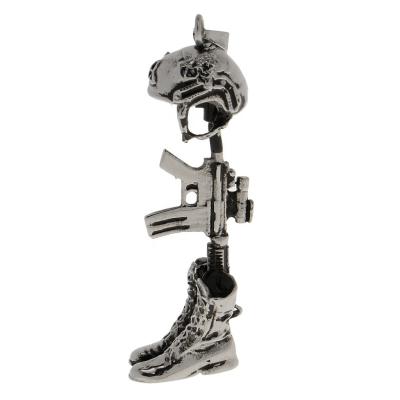 China Stainless Steel Vintage Helmet Boots Rifle Cremation Urn Pendant Necklace Ash Into Jewellery Gift for sale