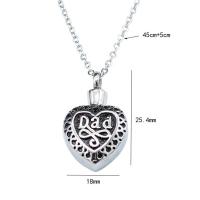 China Heart Shape Urn Necklace for Ashes Cremation Jewelry Keepsake Dad Memorial Pendants for sale