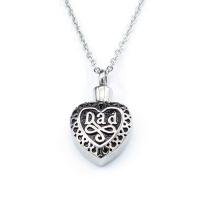 China Heart Shape Urn Necklace for Ashes Cremation Jewelry Keepsake Dad Memorial Pendants for sale
