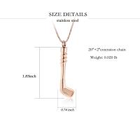 China Golf Stick Stainless Steel Cremation Keepsake Pendant for Ashes Urn Human Memorial Necklace Jewelry for sale