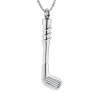 China Golf Stick Stainless Steel Cremation Keepsake Pendant for Ashes Urn Human Memorial Necklace Jewelry for sale