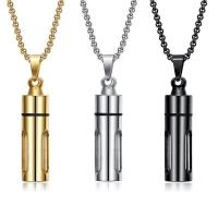 China Silver Plated Open Perfume Bottle Cylinder Pendant Necklace for Men Women Ashes Casket for sale