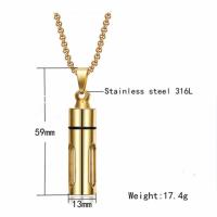 China Silver Plated Open Perfume Bottle Cylinder Pendant Necklace for Men Women Ashes Casket for sale
