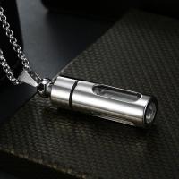 China Silver Plated Open Perfume Bottle Cylinder Pendant Necklace for Men Women Ashes Casket for sale