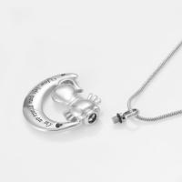 China Stainless Steel Dog/Cat Cremation Urn Necklace You Left Paw Print On My Heart Pendant for sale