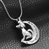 China Stainless Steel Dog/Cat Cremation Urn Necklace You Left Paw Print On My Heart Pendant for sale