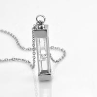 China Jewelry Main Material 316L Stainless Steel Timeless Hourglass Glass Cremation Pendant for sale