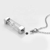 China Jewelry Main Material 316L Stainless Steel Timeless Hourglass Glass Cremation Pendant for sale