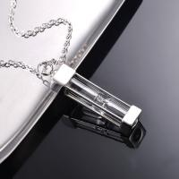 China Jewelry Main Material 316L Stainless Steel Timeless Hourglass Glass Cremation Pendant for sale