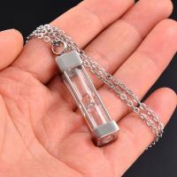 China Jewelry Main Material 316L Stainless Steel Timeless Hourglass Glass Cremation Pendant for sale