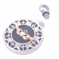 China OEM/ODM Round Shape Two Tone Hug My Heart Screw Urn Cross Pendant Necklace Memorial Cremation Jewelry for sale