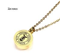 China Army Navy Reserve Air Officer Commemorative Urn Ashes Necklace Cremation Jewelry 316L for sale