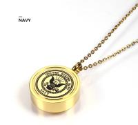 China Army Navy Reserve Air Officer Commemorative Urn Ashes Necklace Cremation Jewelry 316L for sale