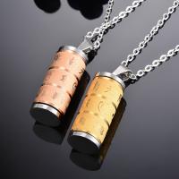 China Modern Memorial Stainless Steel Fashion Buddhism Cylinder Necklace Pendant for Mens Womens Ash Keepsake Cremation Jewelry for sale