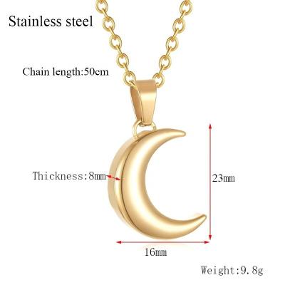 China Unique Designs Moon Urn Necklace Stainless Steel Memorial Lockets for Ashes Keepsakes for sale