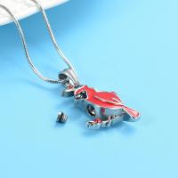China Cardinal Bird Cremation Necklace For Ashes Stainless Steel Keepsake Memorial Urn Jewelry Women Men for sale