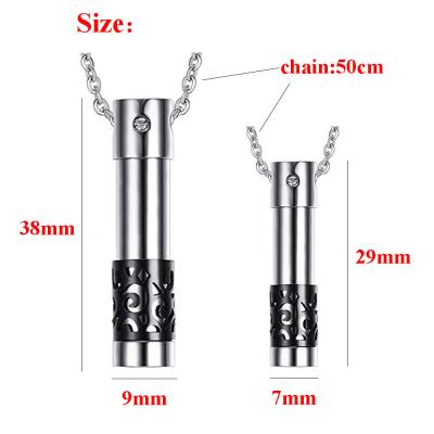 China Rose Gold Plated Love Cylinder Pendant Stainless Steel Cremation Memorial Necklace for sale