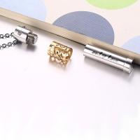 China Rose Gold Plated Love Cylinder Pendant Stainless Steel Cremation Memorial Necklace for sale