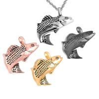China 4 Colors Fish Cremation Jewelry for Ashes Excellent Stainless Steel Keepsake Necklace for sale