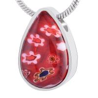 China Water Drop Memorial Jewelry Funeral Keepsake Urn Ashes Stainless Steel Inlay Necklace for sale