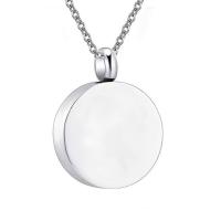 China Stainless Steel Cremation Round Urn Necklace for Women Men Pet Ashes Keepsake Pendant for sale