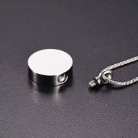 China Stainless Steel Cremation Round Urn Necklace for Women Men Pet Ashes Keepsake Pendant for sale