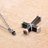 China Cross Urn Necklace for Ashes Women Men Stainless Steel Memorial Pendant Cremation Jewelry for sale