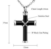 China Cross Urn Necklace for Ashes Women Men Stainless Steel Memorial Pendant Cremation Jewelry for sale