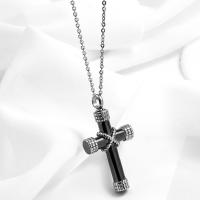 China Stainless Steel Funeral Cremation Cross Pendant Urn Necklace Memorial Keepsake Jewelry for sale