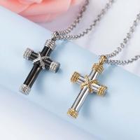 China Stainless Steel Funeral Cremation Cross Pendant Urn Necklace Memorial Keepsake Jewelry for sale