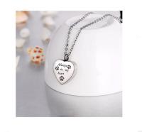 China Always in My Heart Footprint Stainless Steel Heart Pendant for Women's Remembrance for sale