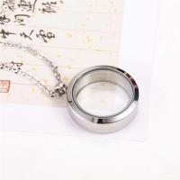 China Stainless Steel Cremation Round Urn Necklace Ashes Jewelry for Women Men Pet Keepsake Pendant Memorial Locket Ash Holder for sale