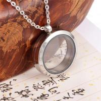 China Stainless Steel Cremation Round Urn Necklace Ashes Jewelry for Women Men Pet Keepsake Pendant Memorial Locket Ash Holder for sale