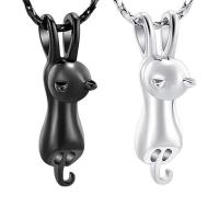 China Stainless Steel Cute Kitten Perfume Bottle Animal Memorial Urn Pendant Unique Picture for sale