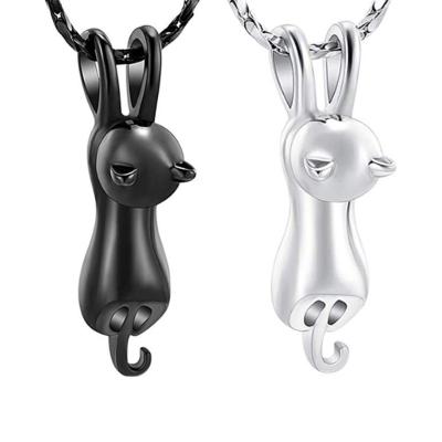 China Stainless Steel Cute Kitten Perfume Bottle Animal Memorial Urn Pendant Unique Picture for sale