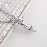 China Stainless Steel Cute Kitten Perfume Bottle Animal Memorial Urn Pendant Unique Picture for sale