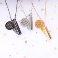 China Gift Occasion Stainless Steel Small Cylinder Ashes Perfume Necklace for CLASSIC Style for sale