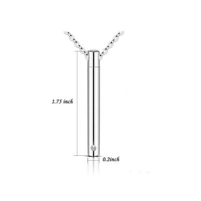 China Stainless Steel Perfume Bottle Pendant with Drilled Inner Hole Fine Cylinder Design for sale