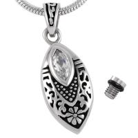 China Stainless Steel Crystal Rhinestone Oval Cremation Pet Ash Holder Urn Keepsake Pendant for sale