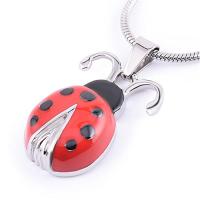 China Stainless Steel Beauty Ladybird Memorial Necklace Entomologist Keepsake Cremation Urn Pendant for sale