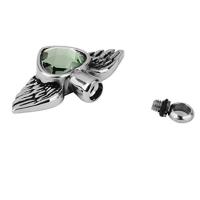China Stainless Steel Green Birthstone Heart Cremation Urn Pendant for Provide Mould Making for sale